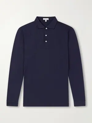 Peter Millar Herringbone Cotton-blend Polo Shirt - Blue