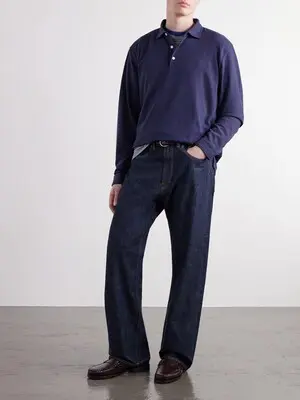 Peter Millar Herringbone Cotton-blend Polo Shirt - Blue