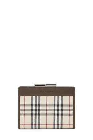 Burberry Nylon Check Wallet - Brown