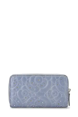 Chanel Lambskin Studded Camellia Wallet