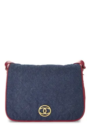 Chanel Cc' Denim Messenger - Blue