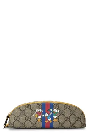 Gucci X Disney Gg Supreme Canvas Pencil Case - Yellow