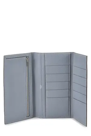 Hermès Soufre & Bleu Lin Epsom Bearn Soufflet Wallet