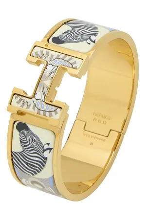 Hermès Cream Animal Motif Clic Clac H Pm - Multi