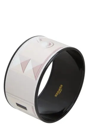 Hermès Pink Collier De Chien Enamel Bangle Extra-wide - Black