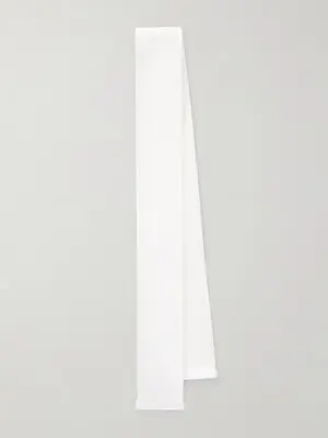 TOM FORD Frayed Silk-satin Scarf - White
