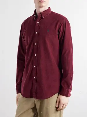 Polo Ralph Lauren Button-down Collar Logo-embroidered Cotton-corduroy Shirt