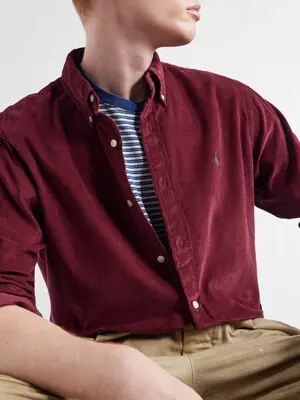 Polo Ralph Lauren Button-down Collar Logo-embroidered Cotton-corduroy Shirt
