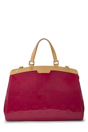 LOUIS VUITTON Rose Pop Monogram Vernis Brea Satchel - Pink