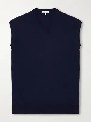 Peter Millar Autumn Merino Wool And Lyocell-blend Vest - Blue