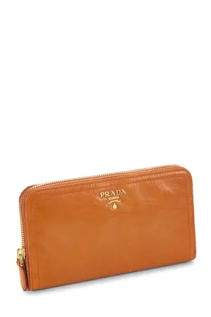 Prada Calfskin Zip Around Wallet