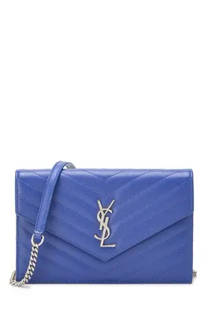 Saint Laurent Grained Calfskin Envelope Wallet On Chain