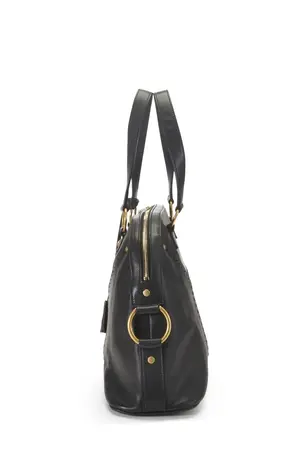 Saint Laurent Grained Leather Muse Top Handle Bag - Black