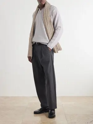 Inis Meáin Cable-knit Donegal Merino Wool And Cashmere-blend Scarf