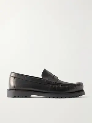 VINNY'S Calf Leather Loafers - Black
