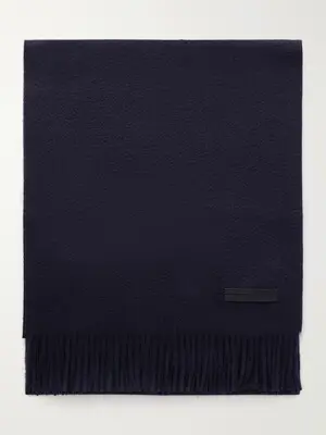 Zegna Fringed Cashmere Scarf - Blue
