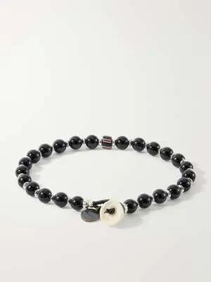 MIKIA Sterling Silver And Onyx Beaded Bracelet