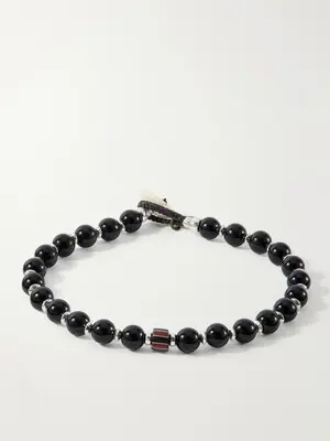 MIKIA Sterling Silver And Onyx Bead Bracelet - Black