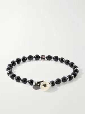 MIKIA Sterling Silver And Onyx Bead Bracelet - Black