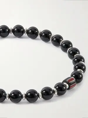 MIKIA Sterling Silver And Onyx Bead Bracelet - Black