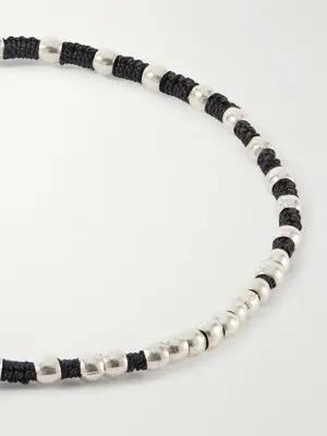 MIKIA Braided Sterling Silver Beaded Bracelet