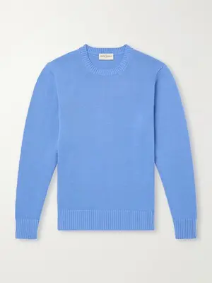 Officine Générale Merino Wool And Cashmere-blend Sweater - Blue