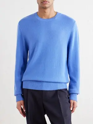 Officine Générale Wool And Cashmere Blend Sweater - Blue