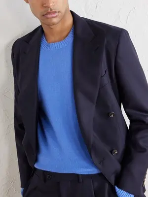 Officine Générale Wool And Cashmere Blend Sweater - Blue
