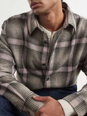 FRAME Checked Wool-blend Flannel Overshirt