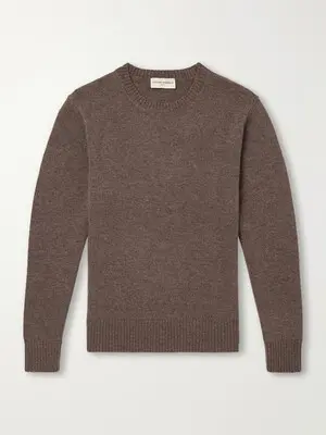 Officine Générale Merino Wool And Cashmere-blend Sweater - Brown