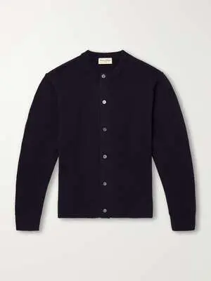 Officine Générale Manoe Merino Wool And Cashmere-blend Cardigan - Navy