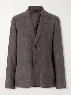 JAMES PERSE Linen Suit Jacket - Brown