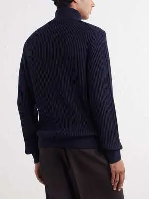 SLOWEAR Zanone Slim-fit Ribbed Virgin Wool Rollneck Sweater