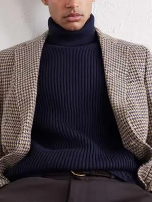 SLOWEAR Zanone Slim-fit Ribbed Virgin Wool Rollneck Sweater