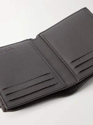 Zegna Logo-embellished Full-grain Leather Wallet - Brown