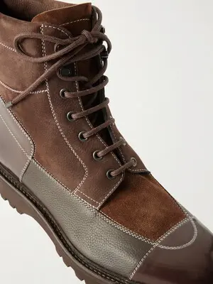 John Lobb Patchwork Leather & Suede Boots