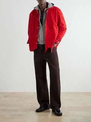 ADON Distressed Suede Overshirt