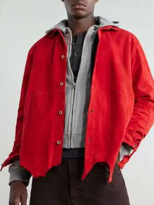 ADON Distressed Suede Overshirt