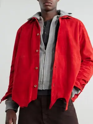 ADON Distressed Suede Overshirt