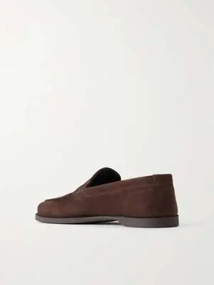 John Lobb Pace Nubuck Loafers - Dark Brown