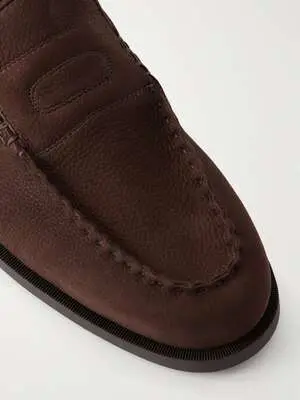 John Lobb Pace Nubuck Loafers - Dark Brown