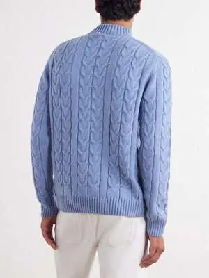 SLOWEAR Zanone Slim-fit Cable-knit Virgin Wool Sweater