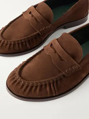VINNY'S Louee Gathered Suede Loafers
