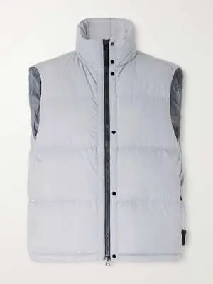 Stone Island Logo-appliquéd Padded Quilted Cordura® Ripstop Down Vest - Gray
