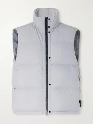 Stone Island STONE ISLAND Logo-Appliquéd Padded Ripstop Down Vest Gray