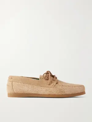 VINNY'S Boatman Suede Boat Shoes - Neutrals