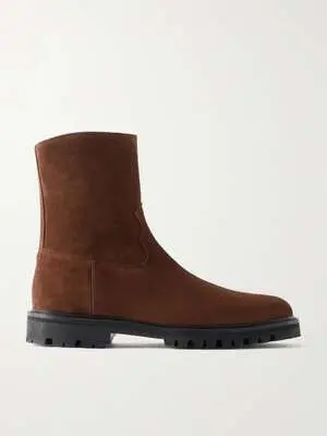VINNY'S Moto Suede Boots - Brown