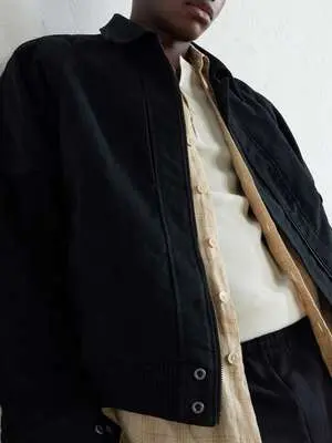 ADON Suede-trimmed Cotton-moleskin Bomber Jacket