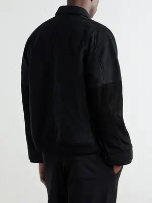 ADON Suede-trimmed Cotton-moleskin Bomber Jacket
