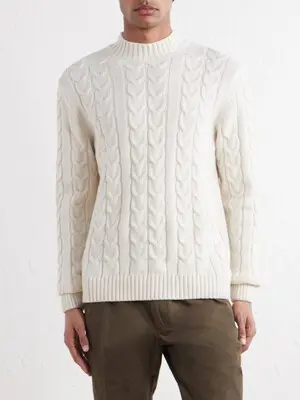 SLOWEAR Slim-fit Cable-knit Sweater